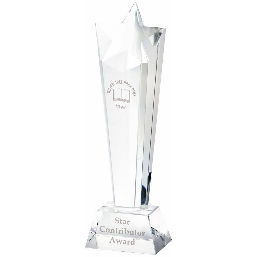 Crystal Star Column Trophy - Roger Brown Trophies & Engraving