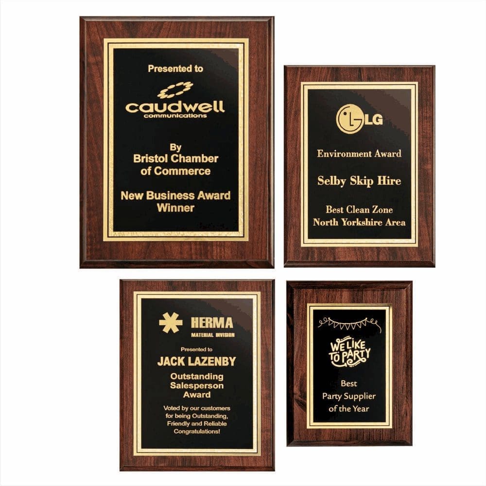 Presentation Plaque With Black & Brass Steel - Roger Brown Trophies ...