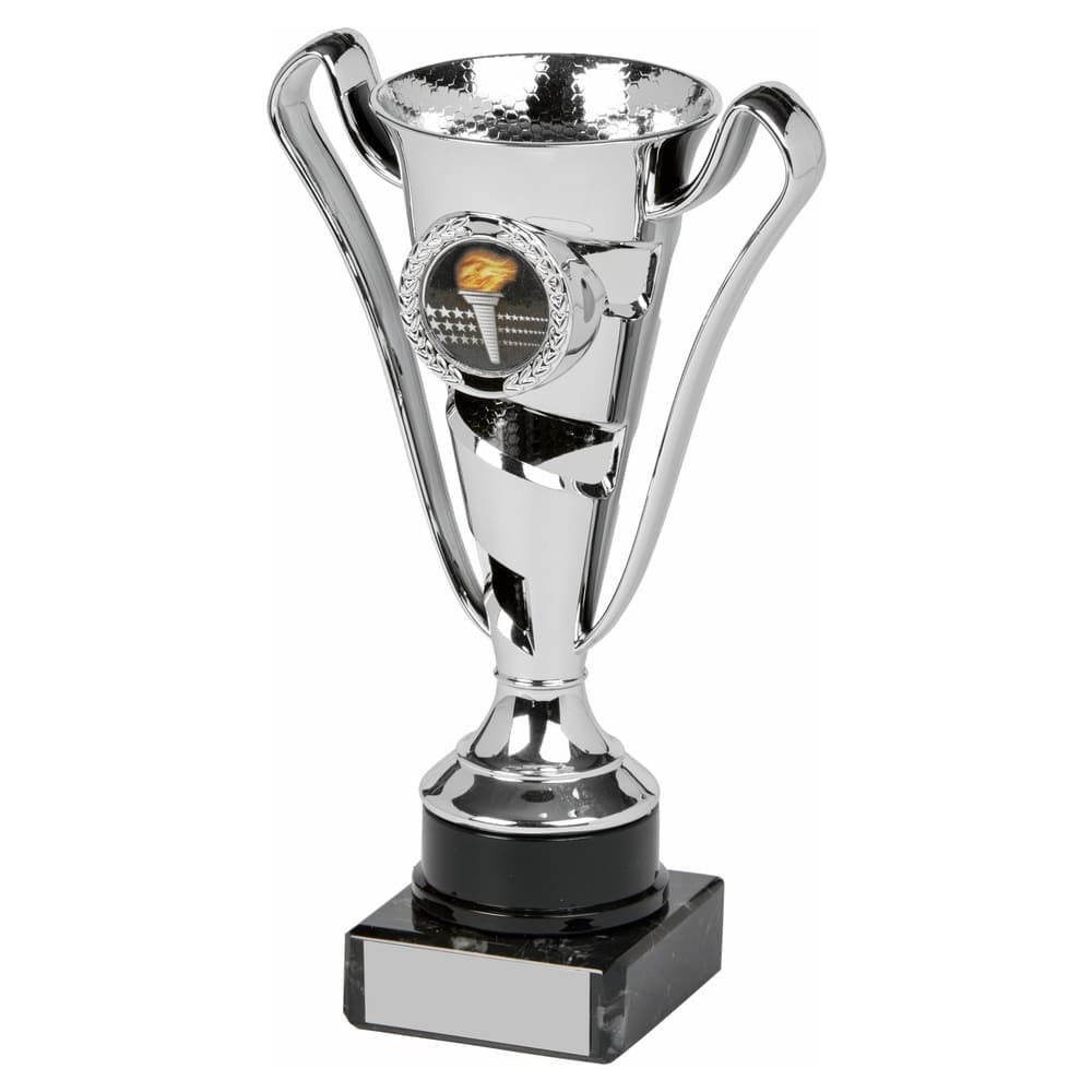 Silver Cup Award With Trim And Handles - Roger Brown Trophies & Engraving